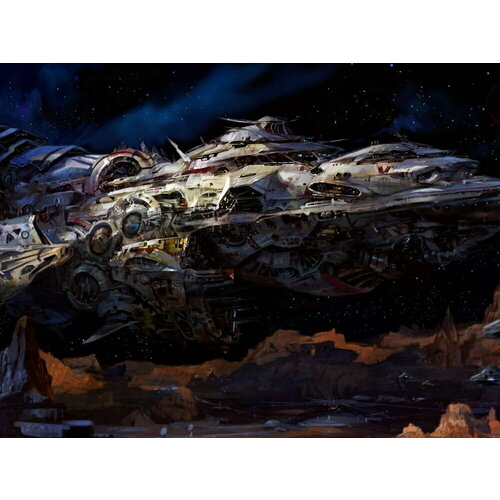 Плакат, постер на холсте Spaceship/Космический корабль/искусство/арт/абстракция/творчество. Размер 30 х 42 см