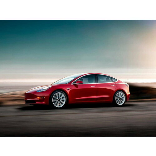 Плакат, постер на бумаге Tesla/Тесла/авто/автомобиль/машина. Размер 21 х 30 см