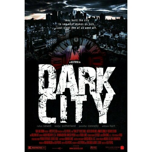 Плакат, постер на холсте Темный город (Dark City), Алекс Пройас. Размер 30 х 42 см