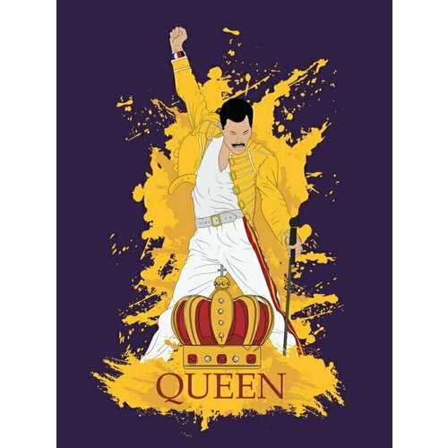 Плакат, постер на холсте Queen/Квин/музыкальные/поп исполнитель/артист/поп-звезда/группа. Размер 60 х 84 см