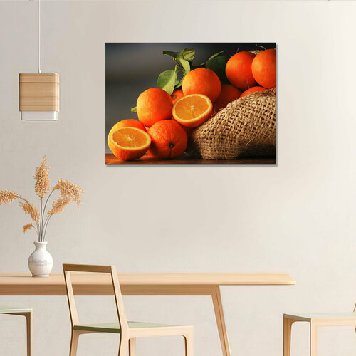 Картина/Картина на холсте для интерьера/Картина на стену/Картина для кухни/ - спелые апельсины 40х60
