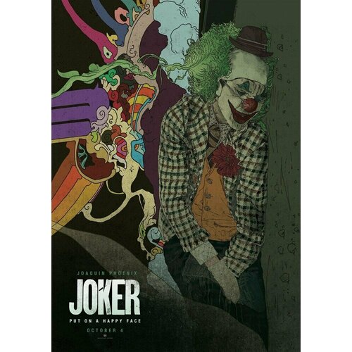 Плакат, постер на холсте Джокер (Jokerr), Тодд Филлипс. Размер 21 х 30 см