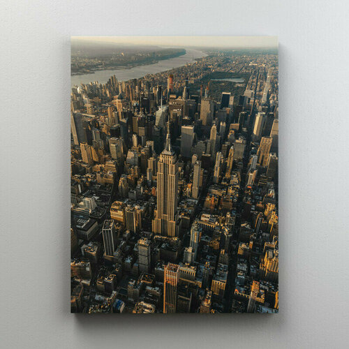 Интерьерная картина на холсте "Город - вид сверху", размер 30x40 см