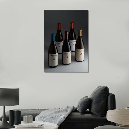 Картина/Картина на холсте для интерьера/Картина на стену/Картина для кухни/ - Бутылки с вином 20х30