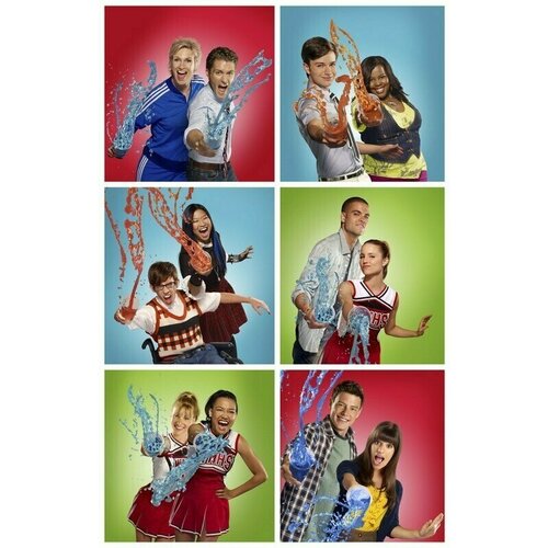 Плакат, постер на бумаге Лузеры (Glee), Брэдли Букер, Брэд Фалчук, Эрик Столц. Размер 60 х 84 см