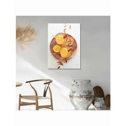 Картина на холсте с подрамником Чай с корицей 20х30