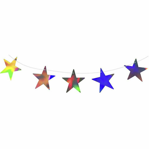 Гирлянда праздничная Звезды голография 200см 6064907, 1387351