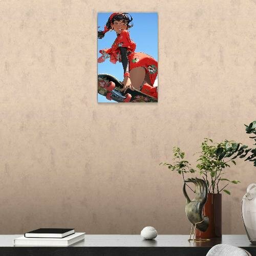 Картина на холсте 40x60 Альянс Лес "Девушка на скейтборде 6" на подрамнике / интерьер/ декор