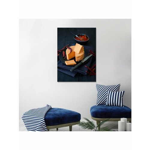 Картина на холсте с подрамником Мягкий сыр с томатами 40х60
