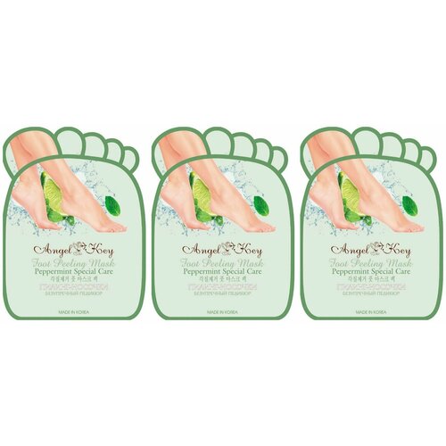 Angel Key Носочки пилинг с экстрактом мяты, 30 г 3 уп