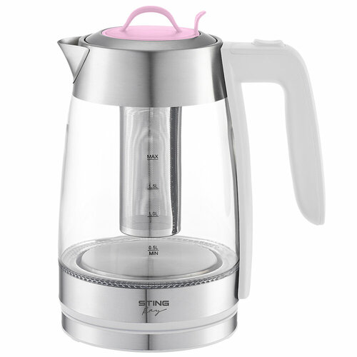 Электрический чайник STINGRAY ST-KT3006A белый/розовый