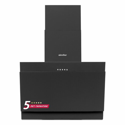 Наклонная вытяжка Simfer 8614SM, цвет корпуса черный, цвет окантовки/панели черный