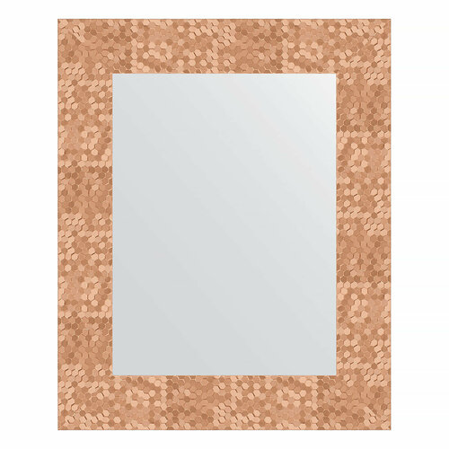 Зеркало настенное EVOFORM в багетной раме соты медный, 43х53 см, для гостиной, прихожей, кабинета, спальни и ванной комнаты, BY 3018