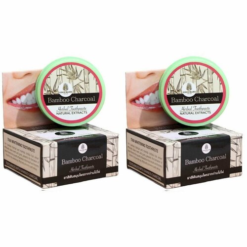 Зубная паста Coco Blues, Bamboo Charcoal Herbal Toothpaste, травяная, с экстрактом бамбукового угля, 30 г, 2 уп.
