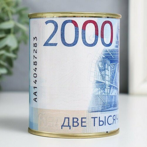 Копилка-банка металл "Две Тысячи рублей" (комплект из 10 шт)