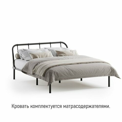 Кровать разборная металлическая "Мира", 1600х2000, Черная