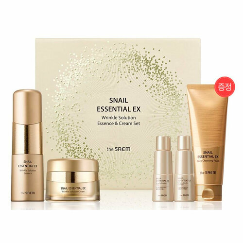 Набор антивозрастной с улиткой The Saem Snail Essential EX Wrinkle Solution Essence & Cream Special Set