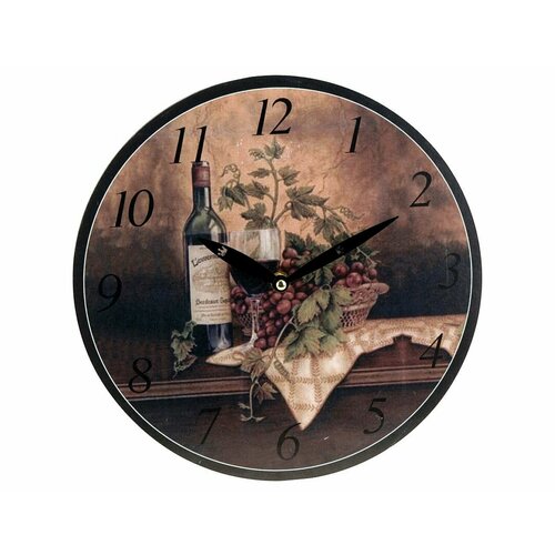 Настенные часы натюрморт С вином, дерево, 28 см, Koopman International Y36100060-1