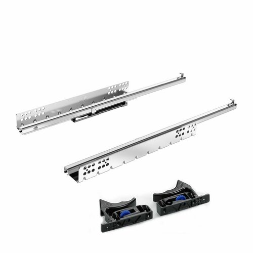 Комплект направляющих HETTICH Quadro 25 SFP для деревянных ящиков с толкателем Push to open, частичное выдвижение, 450 мм