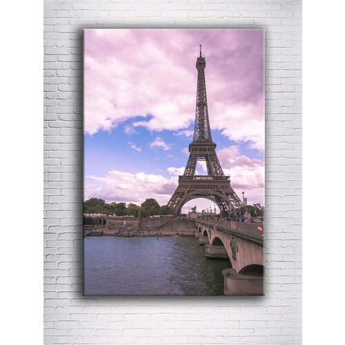 Картина/Картина на холсте/Картина на холсте для интерьера/ Картина на стену/ Картина в подарок для дома/- Париж эйфелева башня 50х70