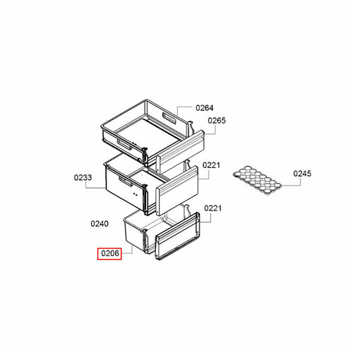 Контейнер для холодильников Bosch KGN39 (11035828)