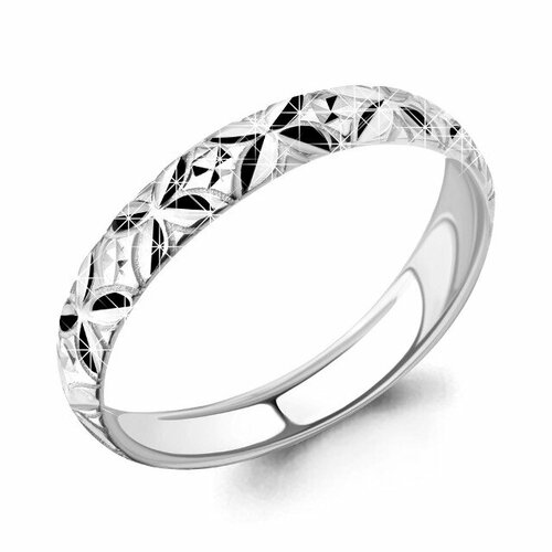 Кольцо кольцо из серебра 54798, серебро, 925 проба, родирование, размер 17.5, серебряный