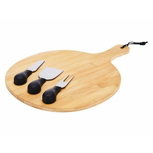 Набор для сырной тарелки тавола (бамбуковая доска и 3 ножа), 25х38 см, Koopman International