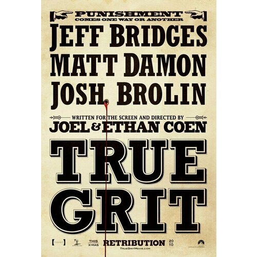 Плакат, постер на холсте Железная хватка (True Grit), Итан Коэн, Джоэл Коэн. Размер 30 х 42 см