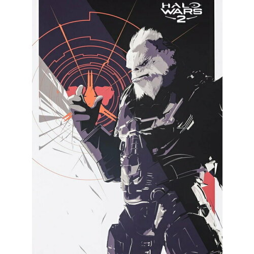 Плакат, постер на холсте Halo-Wars 2/игровые/игра/компьютерные герои персонажи. Размер 42 на 60 см