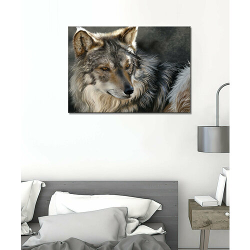 Картина - старый волк, серый волк, волк, волк арт 30х40