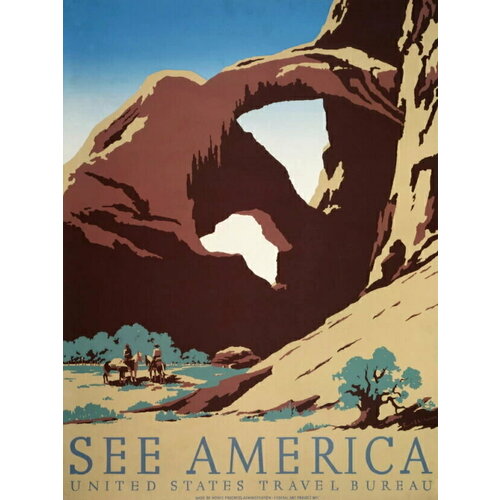 Плакат, постер на бумаге America/Америка/винтажный/ретро. Размер 21 х 30 см