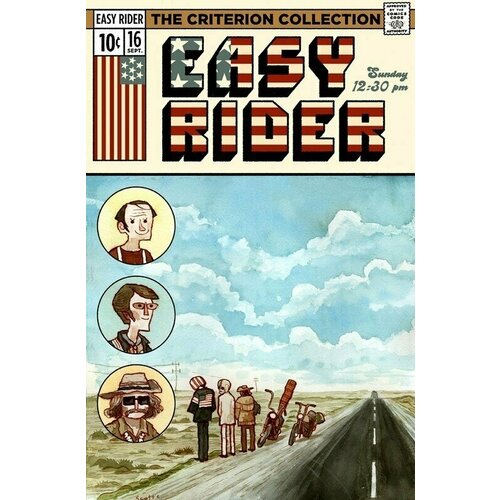 Плакат, постер на бумаге Беспечный ездок (Easy Rider), Деннис Хоппер. Размер 60 х 84 см
