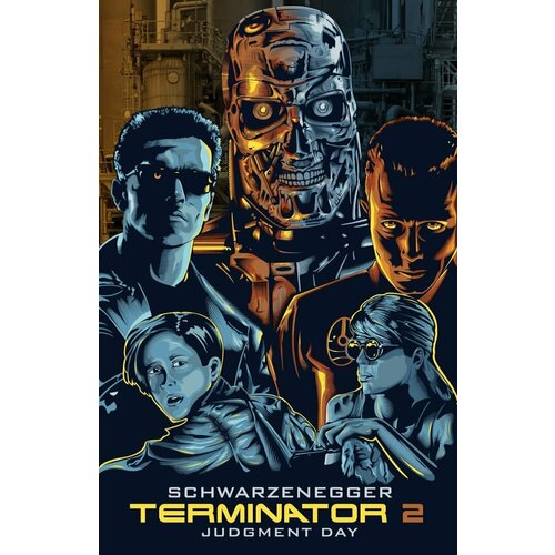 Плакат, постер на холсте Терминатор 2: Судный день (Terminator 2: Judgment Day, 1991г). Размер 21 х 30 см