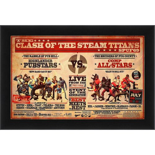 Плакат, постер на холсте Team Fortress 2. Размер 42х60 см