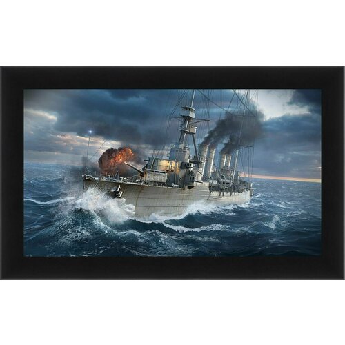 Плакат, постер на бумаге world of warships, wargaming net, ship. Размер 21 х 30 см