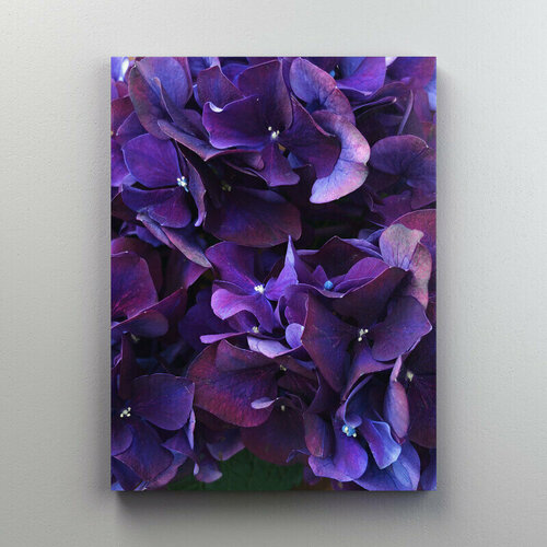 Интерьерная картина на холсте "Гортензия фиолетовая - цветы" размер 22x30 см