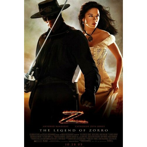 Плакат, постер на холсте Легенда Зорро (The Legend of Zorro), Мартин Кэмпбелл. Размер 21 х 30 см