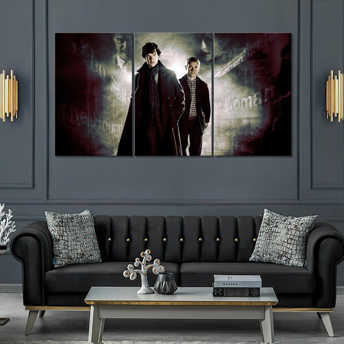 Модульная картина/Модульная картина на холсте/Модульная картина в подарок/Sherlock and Watson - Шерлок и Ватсон 150х80