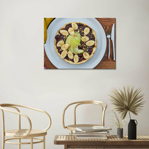 Картина/Картина на холсте для интерьера/Картина на стену/Картина для кухни/ - блинчики с бананом и яблоком 30х40