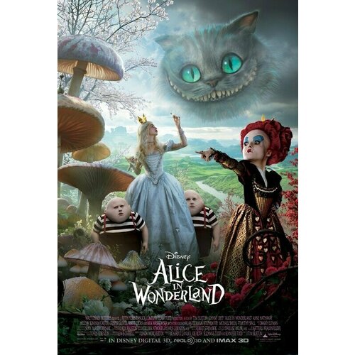 Плакат, постер на бумаге Алиса в стране чудес (Alice in Wonderland), Тим Бёртон. Размер 30 х 42 см