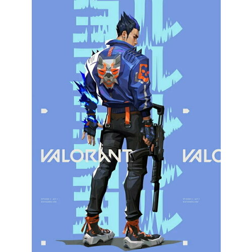 Плакат, постер на бумаге Valorant-Yoru/игровые/игра/компьютерные герои персонажи. Размер 42 х 60 см