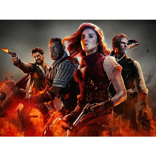 Плакат, постер на холсте Call Of Duty: Black Ops 4 Zombies/игровые/игра/компьютерные герои персонажи. Размер 30 х 42 см