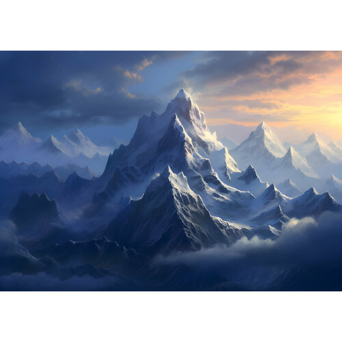 Постер - "Заснеженные вершины гор"на фотобумаге / А2 / в тубусе без рамы