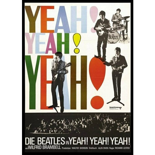 Плакат, постер на бумаге The Beatles: Вечер трудного дня (A Hard Day s Night), Ричард Лестер. Размер 60 х 84 см