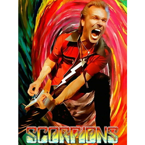 Плакат, постер на холсте Scorpions/Скорпионз/искусство/арт/абстракция/творчество. Размер 21 х 30 см