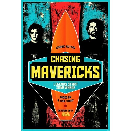 Плакат, постер на бумаге Chasing Mavericks/Покорители волн. Размер 21 х 30 см