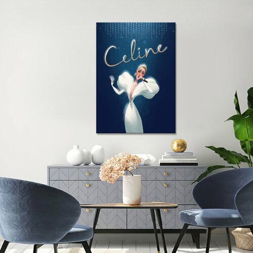 Картина/Картина на холсте для интерьера/Картина на стену/Картина для кухни/ -Celine Dion белое платье 30х40