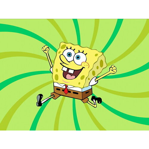 Плакат, постер на холсте SpongeBob/Губка Боб/комиксы/мультфильмы. Размер 21 х 30 см