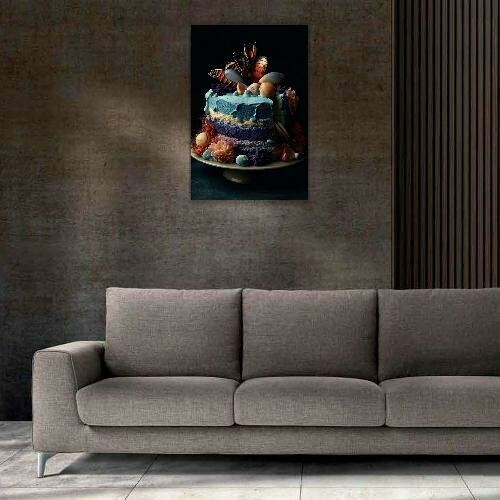 Картина на холсте 40x60 Альянс Лес "Торт, морская тема 5" на подрамнике / интерьер/ декор