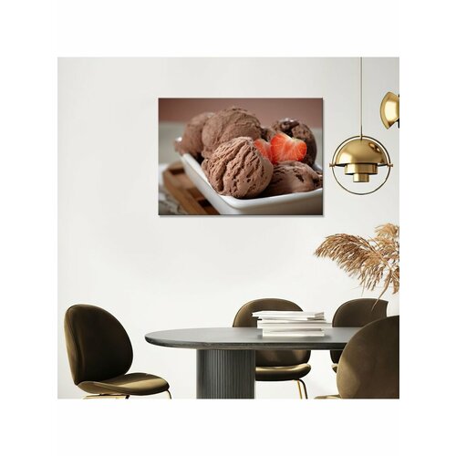 Картина на холсте с подрамником шоколадное мороженое 2 30х40
